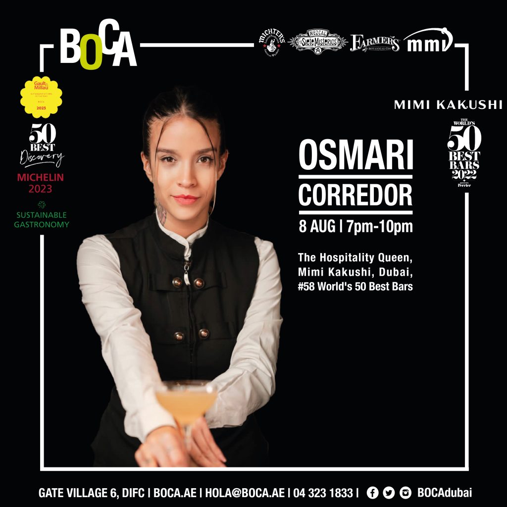 BOCA | OSMARI CORREDOR | BAR TAKEOVER, 7 Mixologists in 7 Weeks